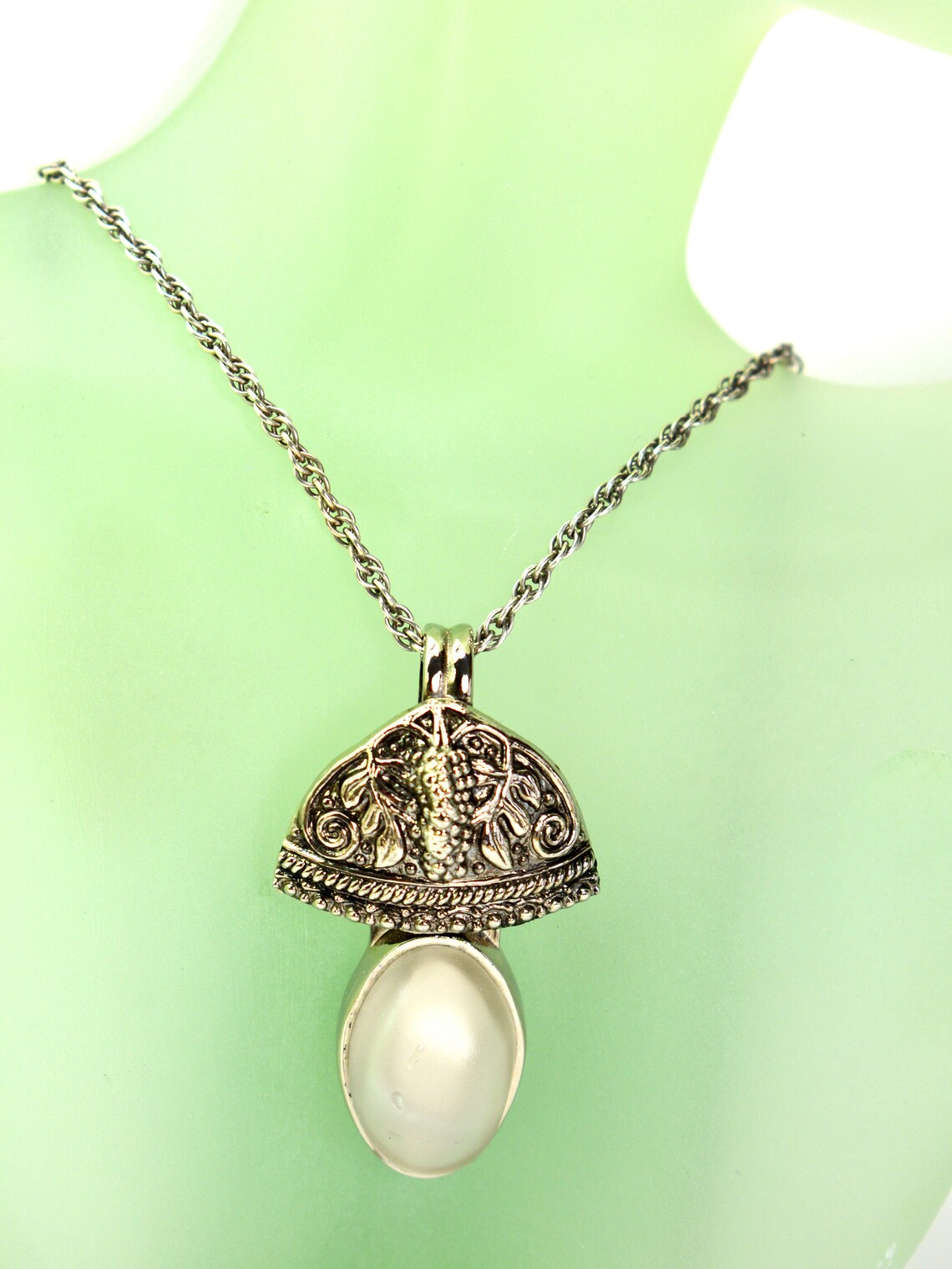 Rebecca Collins Matte Satin Glass Pendant Necklace - Etsy