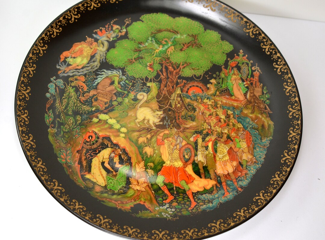 Palex Palech Russian Legends Series Fairy Tale Story Plate Lukomorye Лукоморье Vintage 1989 ...