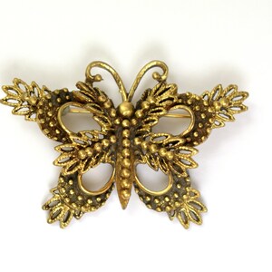 Vintage Estate Gold Hedy Filigree Butterfly Moth Brooch Pin Designer ...