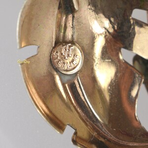 Harry Iskin 1930'S Vermeil Sterling Floral Brooch Pin Rhinestones Retro ...