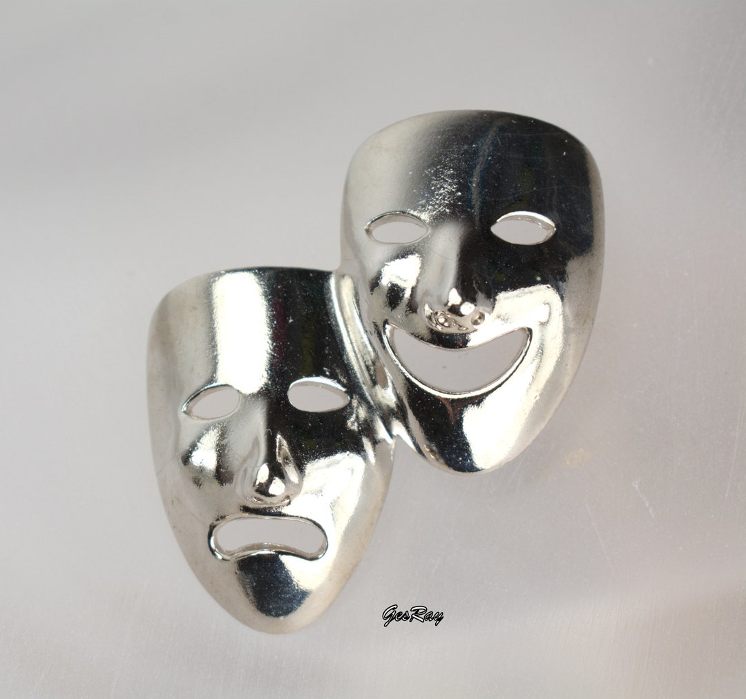 B&W Butler and Wilson Drama Theatre Comedy Tragedy Pin Brooch - Etsy
