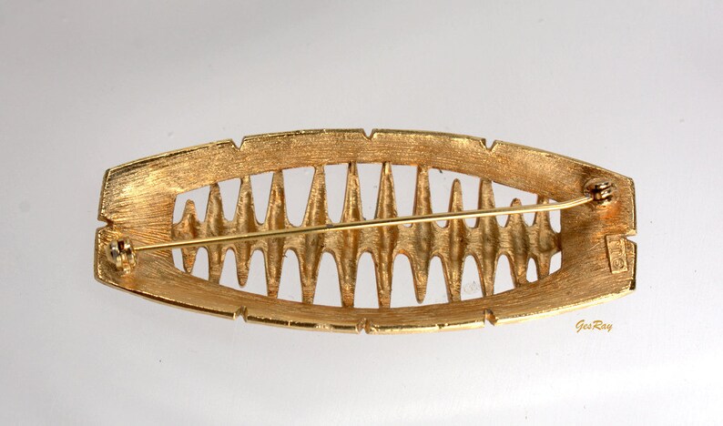 Statement JJ Brooch Pin Modern Contemporary Gold Tone MCM J - Etsy