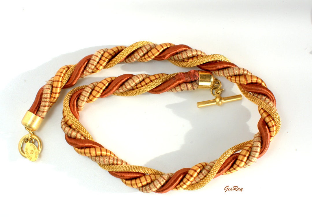 Erica Zap Designs Collar Necklace Runway Twisted Mesh Necklace Braided ...