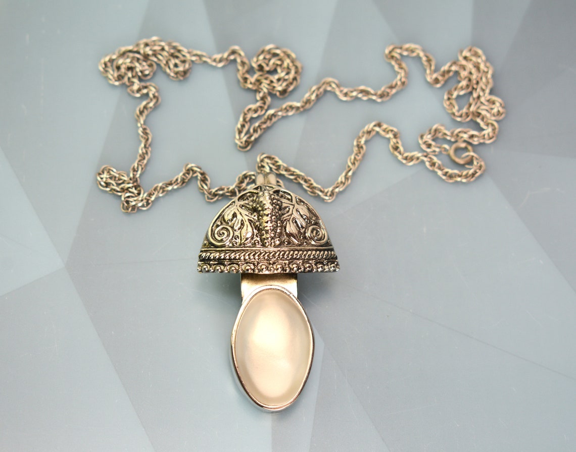 Rebecca Collins Matte Satin Glass Pendant Necklace - Etsy