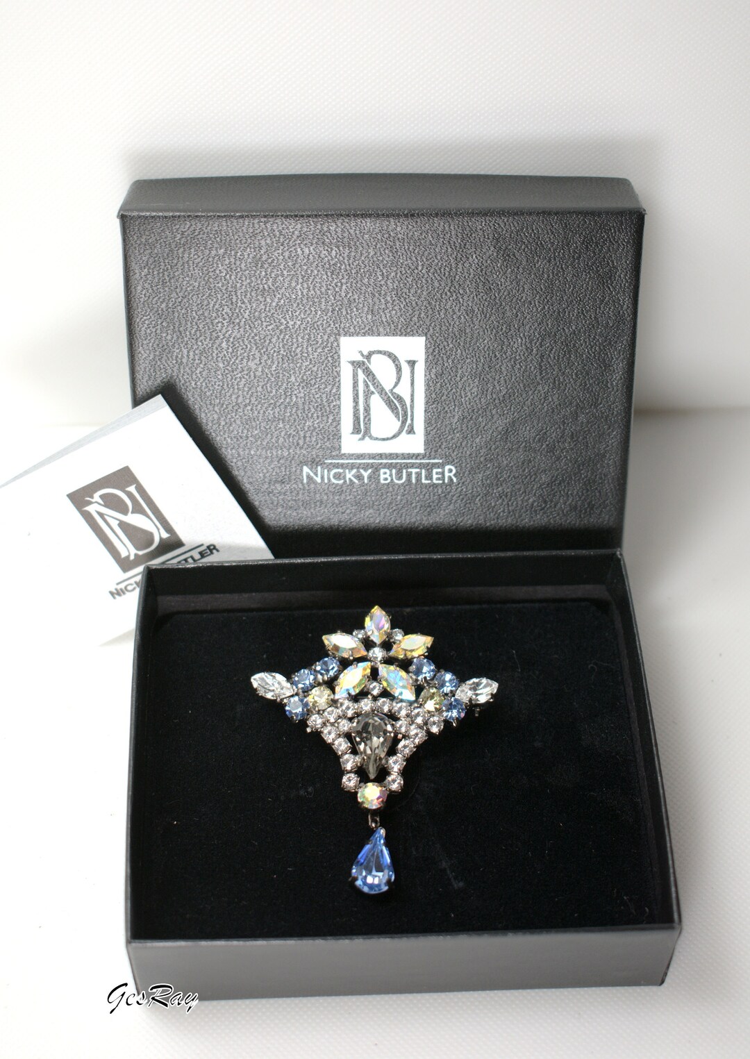 Nicky Butler Paris Brooch Pin Crystal Dangle W/ Original Box - Etsy