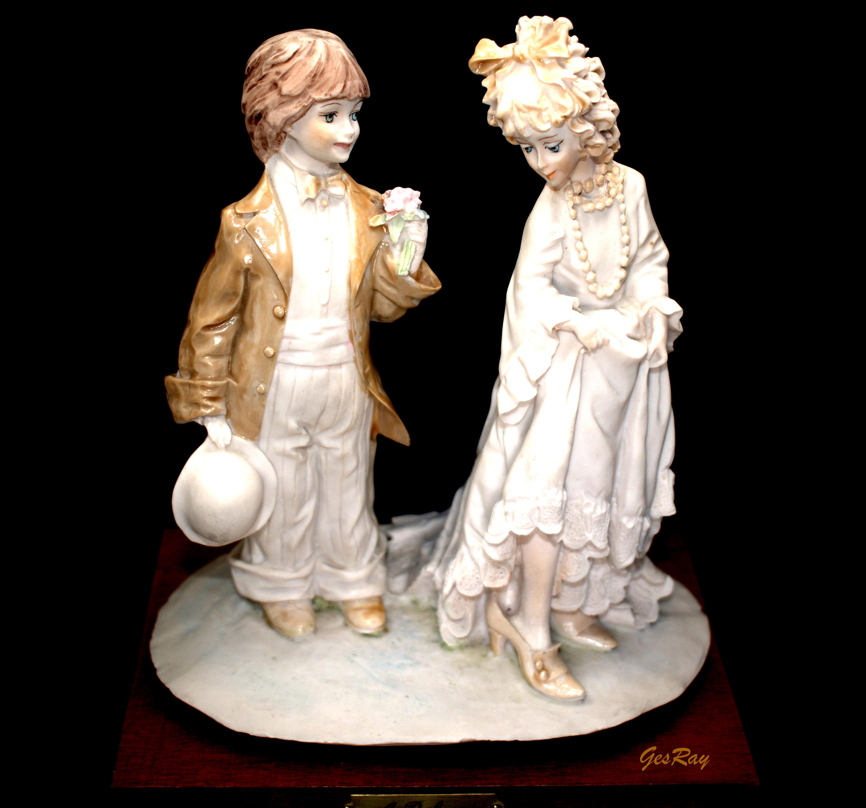 A Belcari Figurine Couple Boy & Girl Victorian Style 1984 Dear Arnart ...