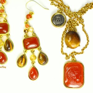 RLL Lauren Ralph Lauren Logo Inlay Cameo Gemstone Charms Pendant ...