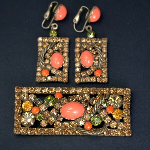 Very Rare Art Deco Czech Max Neiger 1950’s Uneven Form Jewelry Set Faux ...