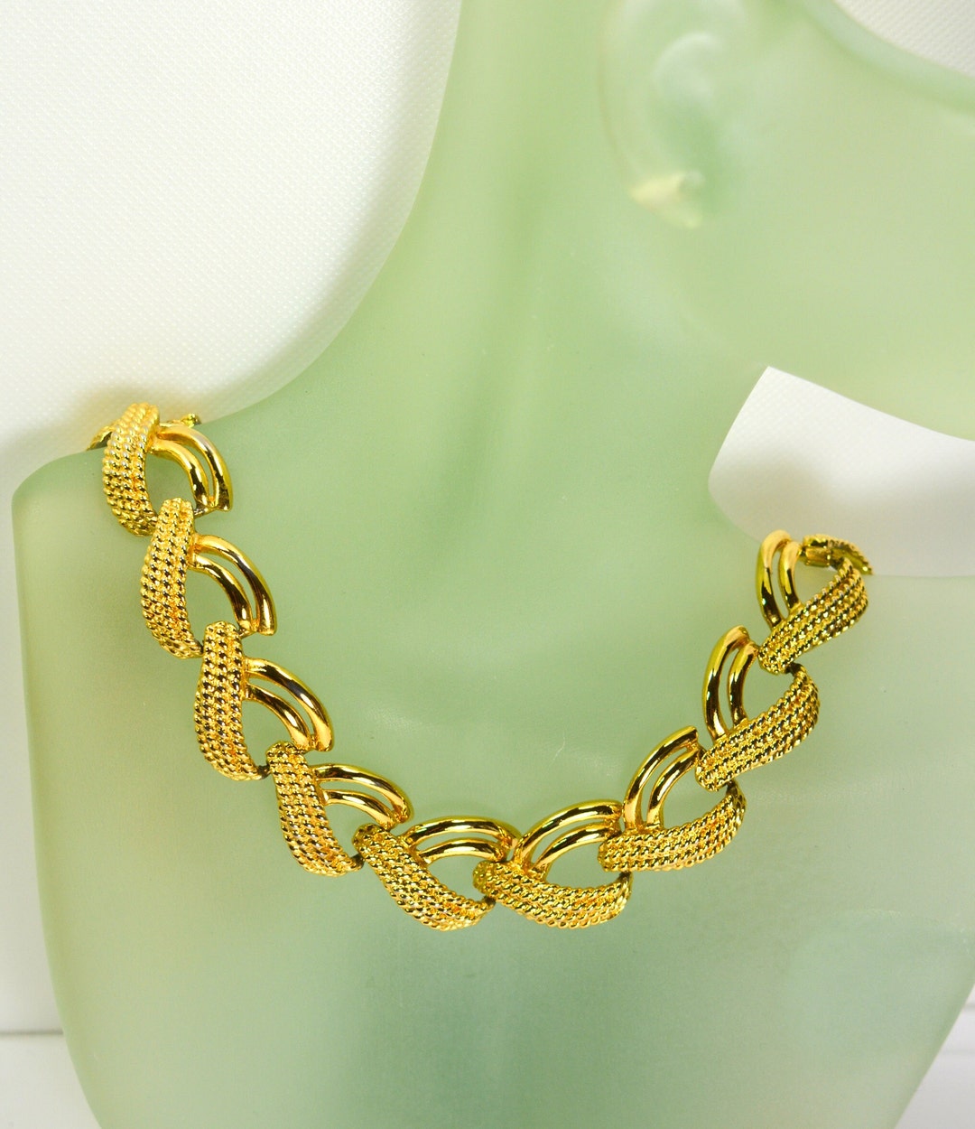 Napier Pat Pend 4.774.743 Gold Tone Link Collar Necklace Vintage ...