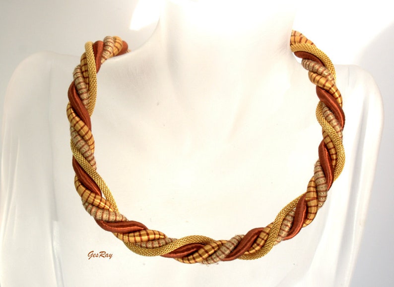 Erica Zap Designs Collar Necklace Runway Twisted Mesh Necklace | Etsy