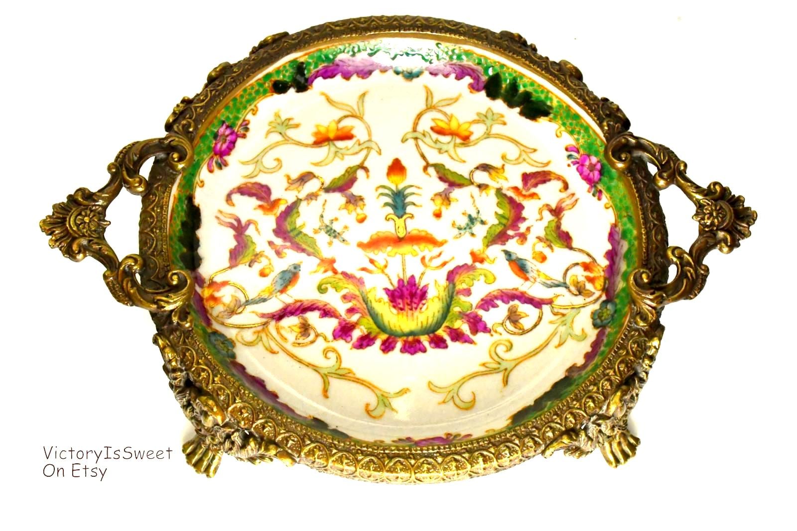Chinese Export Porcelain Hua Ping Tang Zhi Footed Footed Trinket Dish ...