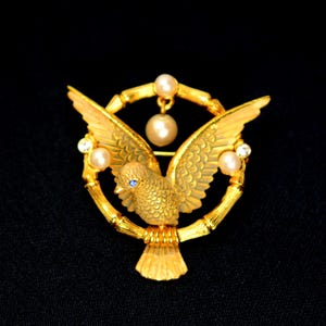 Rare JOAN RIVERS Dove Bird Brooch Pin Art Nouveau Style Pearls ...