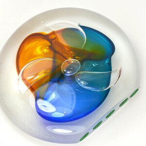 Modern Studio Art Glass Paperweight, Hand Blown Glass, Controlled ...