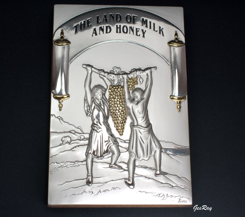 BEN-ZION WEINMAN Sterling Silver Wall Plaque the Land of Milk and Honey ...