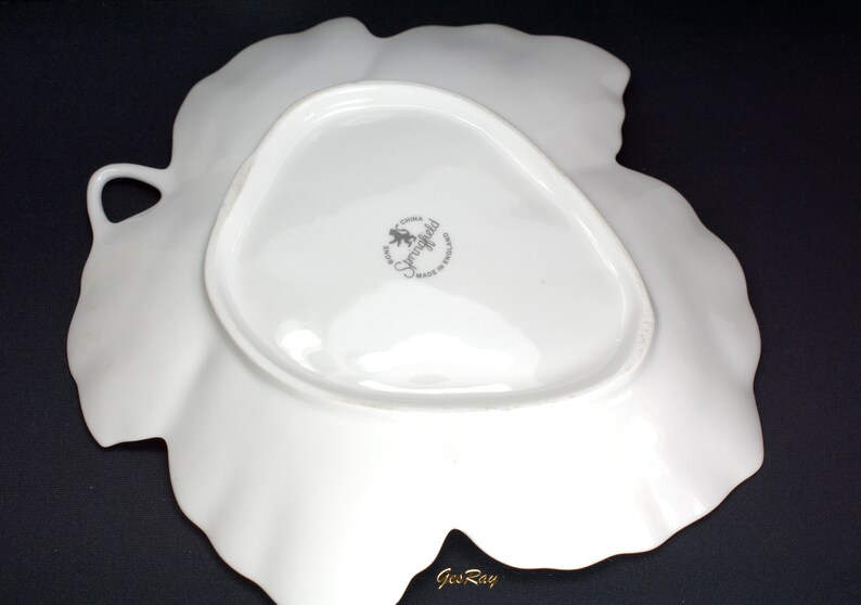 Springfield Bone China Leaf Shaped Dish White With Fruit - Etsy
