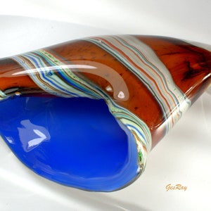 Vintage Conch Shell Murano Glass Cased Brown Blue - Etsy