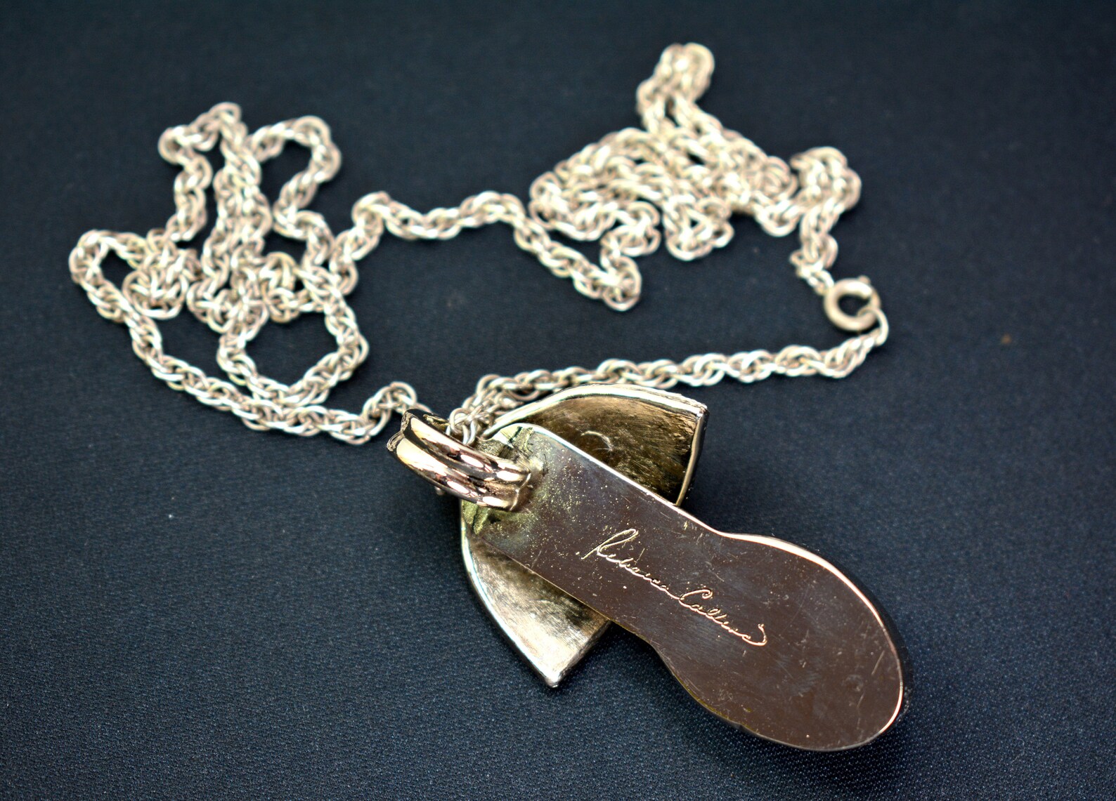 Rebecca Collins Matte Satin Glass Pendant Necklace - Etsy