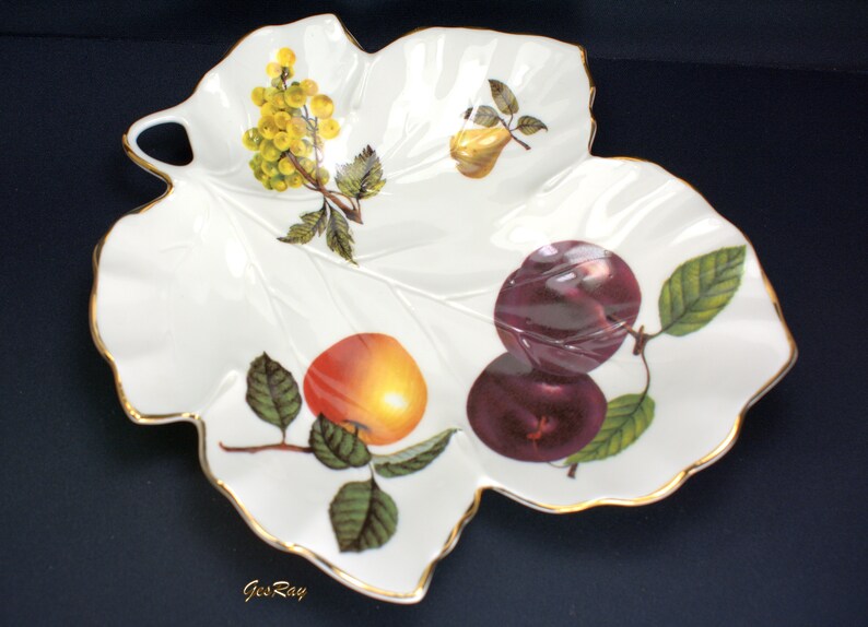 Springfield Bone China Leaf Shaped Dish White With Fruit - Etsy