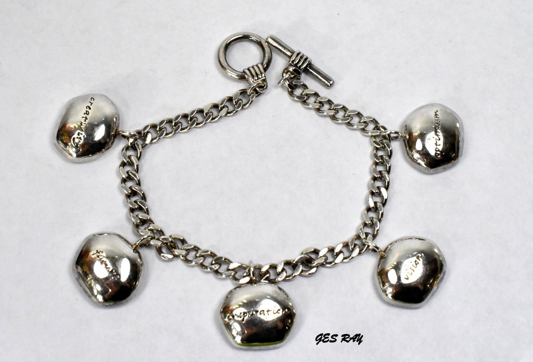 Designer Cerruti Silver Charms Bracelet Cerruti Inspiration Words ...