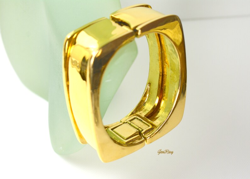 Modernist Brutalist Designer Hinged Square Bangle Bracelet - Etsy