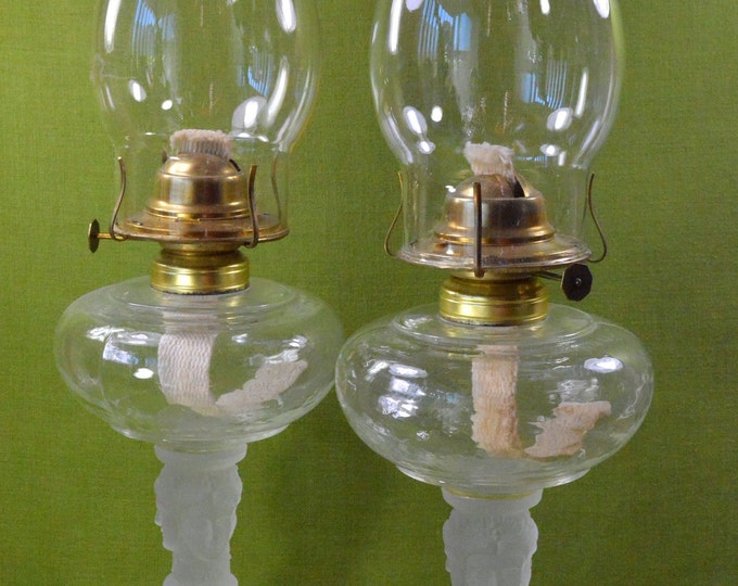 Oil Lamp Eagle Burner Duncan & Miller Three Faces Sisters #400 Stem ...