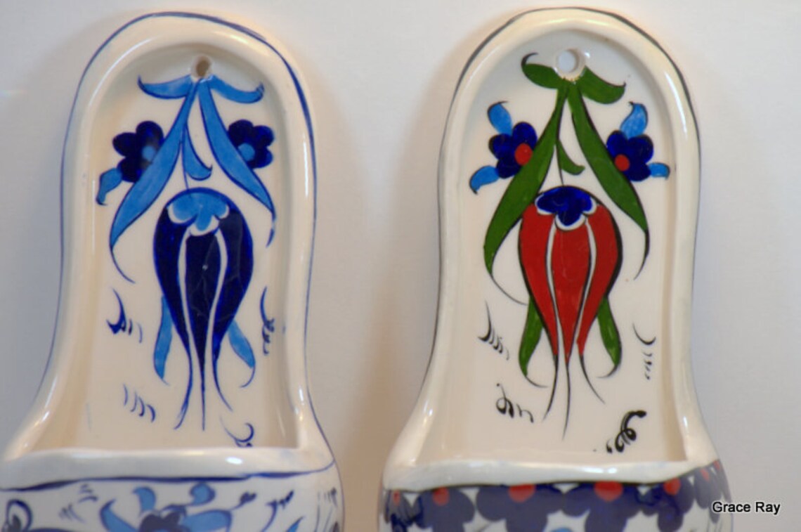 Vintage Ceramic Wall Plaque Pottery Key Holders Hand Painted - Etsy