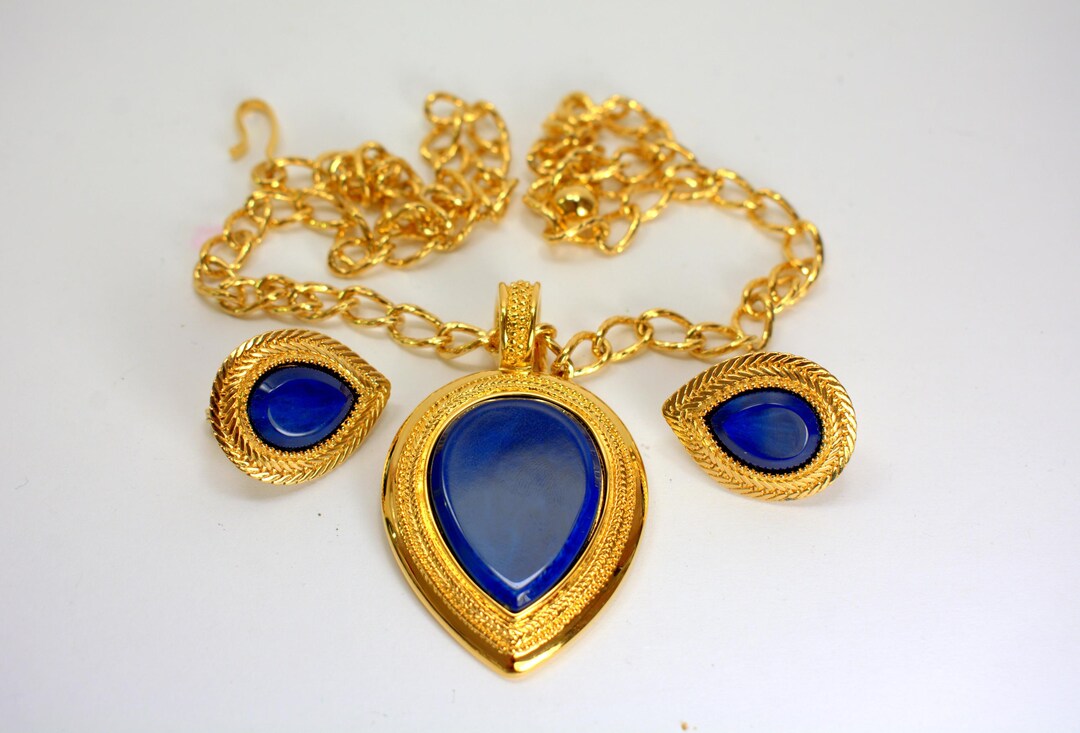 Vintage Monet Jewelry Necklace Earrings 1980s 1990s Set - Etsy