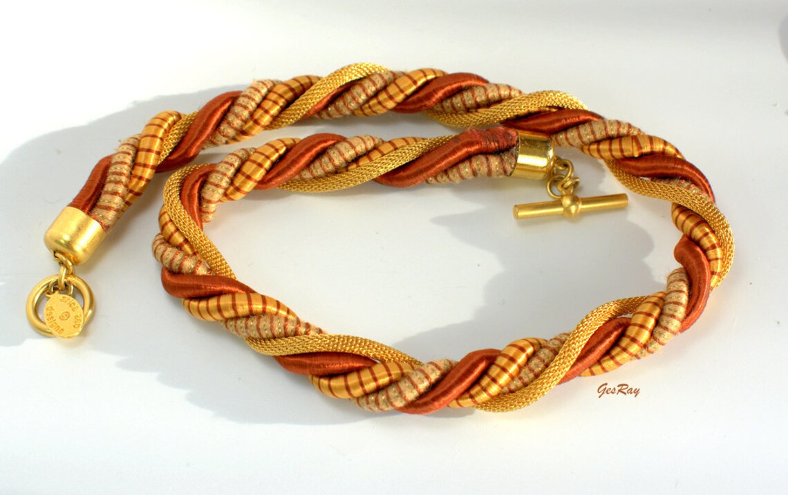 Erica Zap Designs Collar Necklace Runway Twisted Mesh Necklace | Etsy