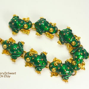 Kenneth Jay Lane Jewelry KJL Link Bracelet Book Piece Enameled Toad ...
