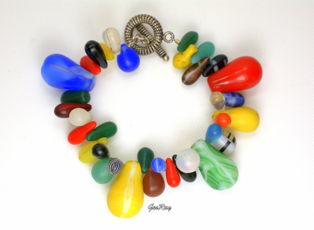 Vintage Mali Wedding Beads Bracelet African Trade Beads, Ethnic Jewelry ...