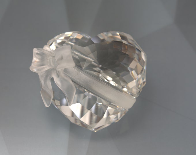 Swarovski Crystal Figurine Heart With Frosted Bow Paperweight - Etsy