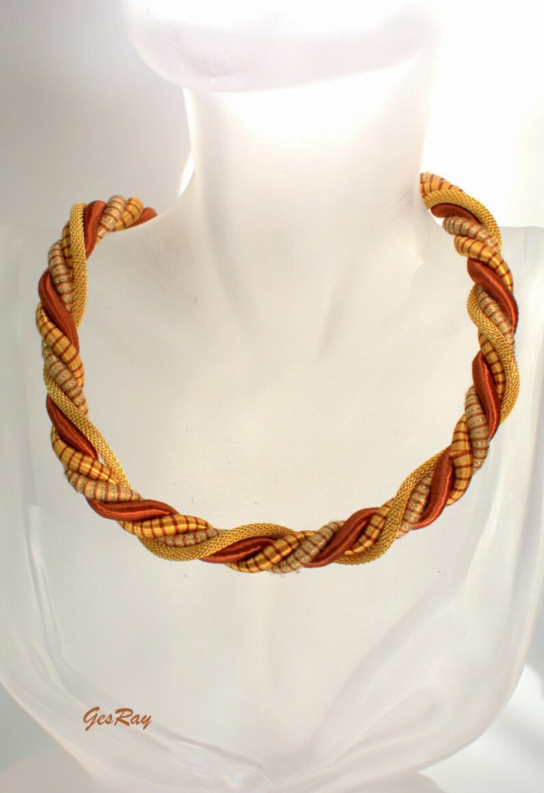 Erica Zap Designs Collar Necklace Runway Twisted Mesh Necklace | Etsy