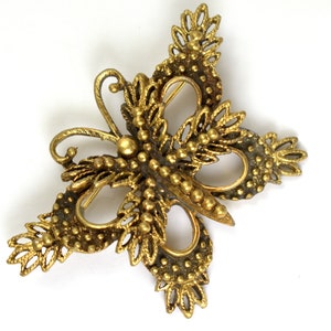 Vintage Estate Gold Hedy Filigree Butterfly Moth Brooch Pin Designer ...
