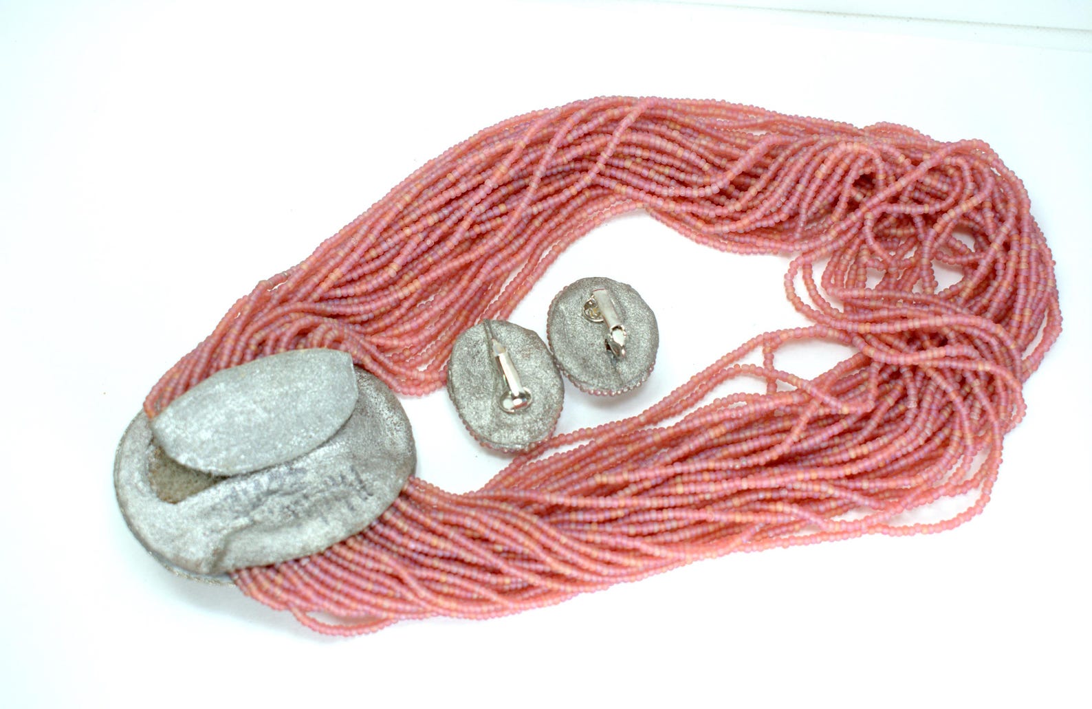 Designer Mickie Ravitz Jewelry Set Beaded Necklace and Earrings ...