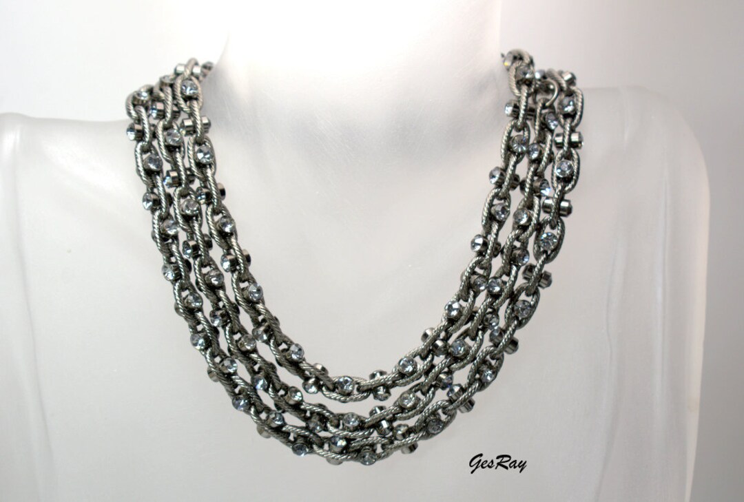 Vintage Collier chaîne en cristal Nolan Miller : tendance bronze à ...