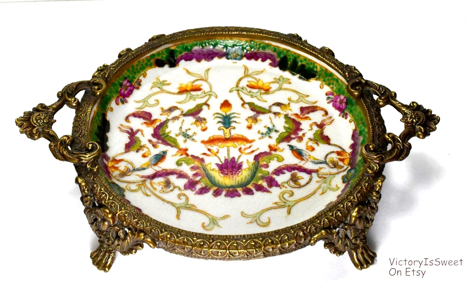 Chinese Export Porcelain Hua Ping Tang Zhi Footed Footed Trinket Dish ...