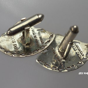 SIAM Fan Dancers Niello Signed E Seng Chong Sterling Silver CUFFLINKS ...