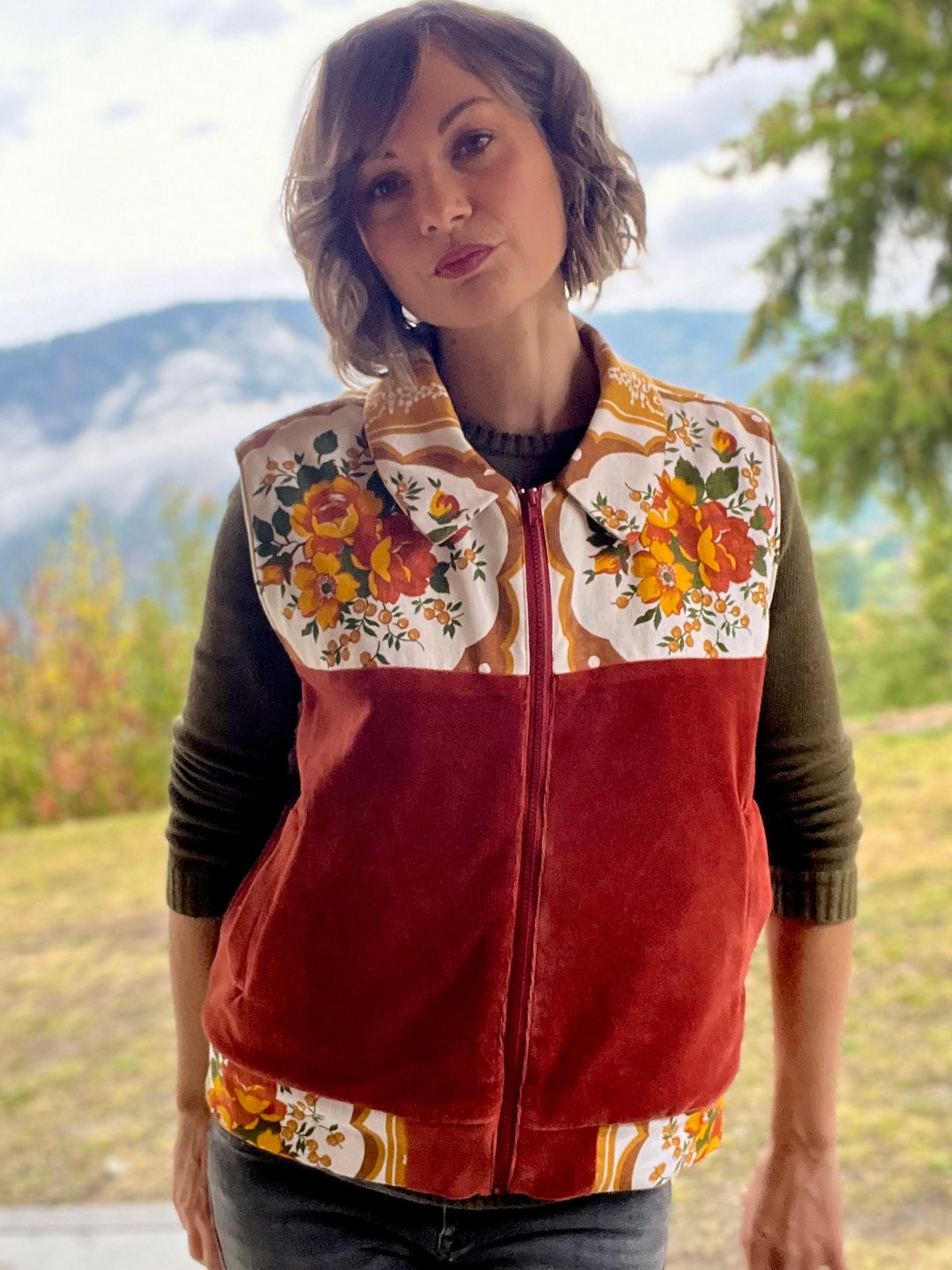 Golden Brown 70s Vintage Vest - Etsy