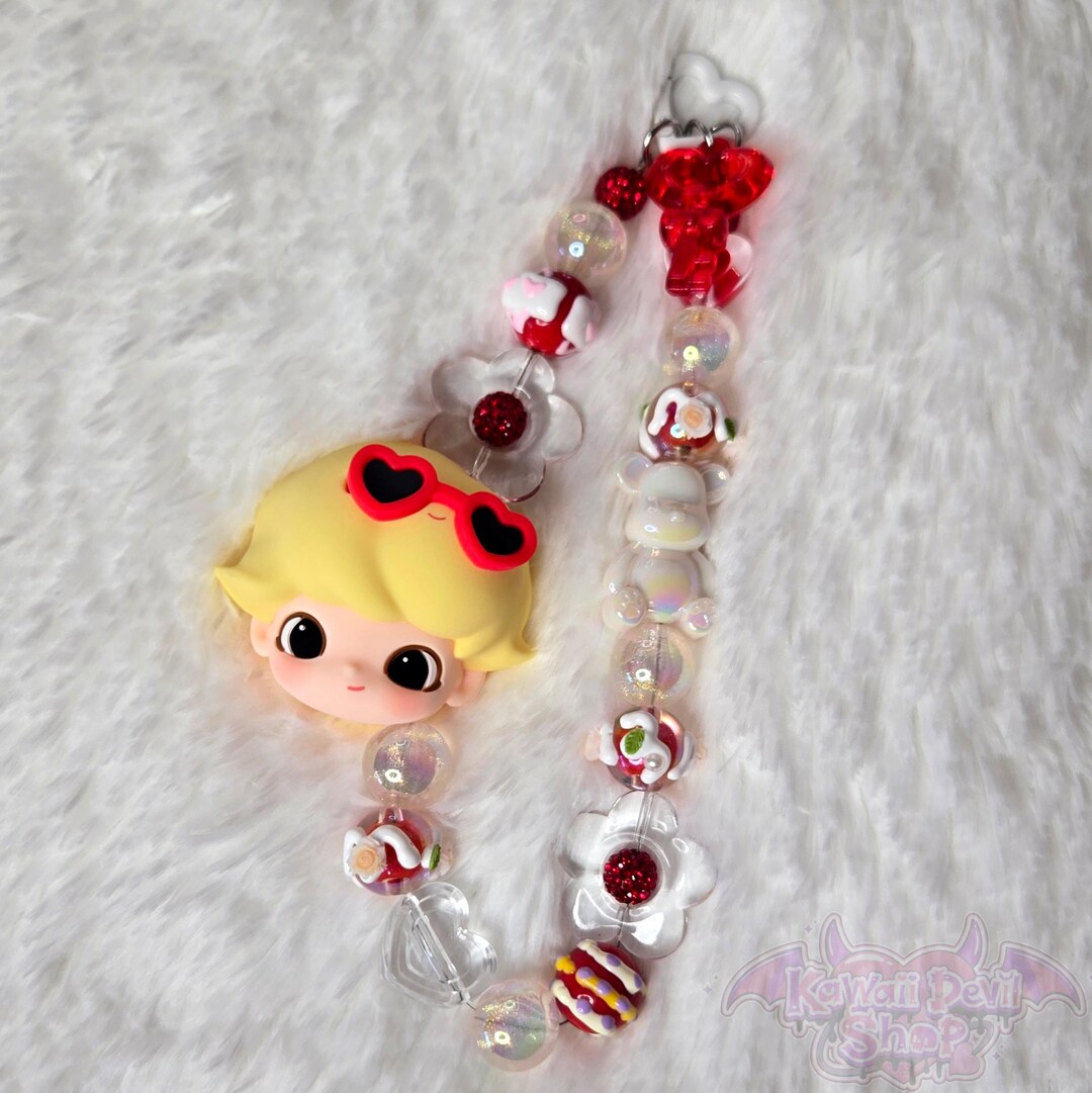 Red Dimoo Beaded Keychain - Etsy
