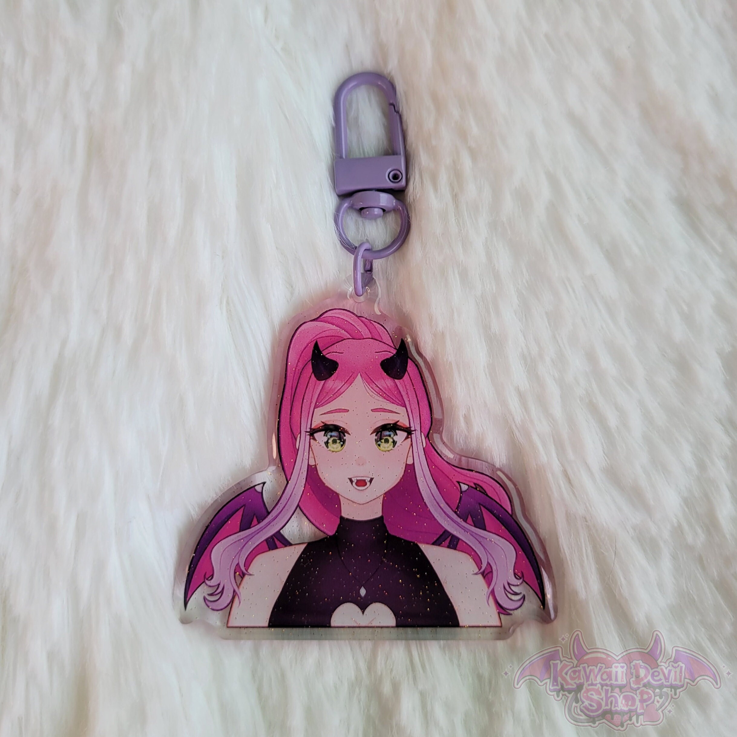 Scarlett Kawaii Devil Shop Mascot 2.5 Inch Acrylic Keychain - Etsy