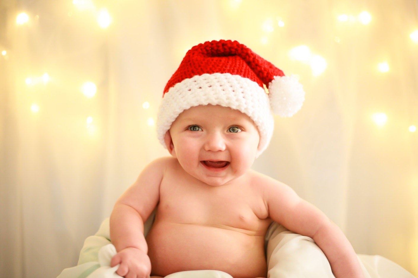 Baby Santa Hat, Baby Christmas Hat, Crochet Santa Hat, 0-3, 3-6, 6-9, 9 ...