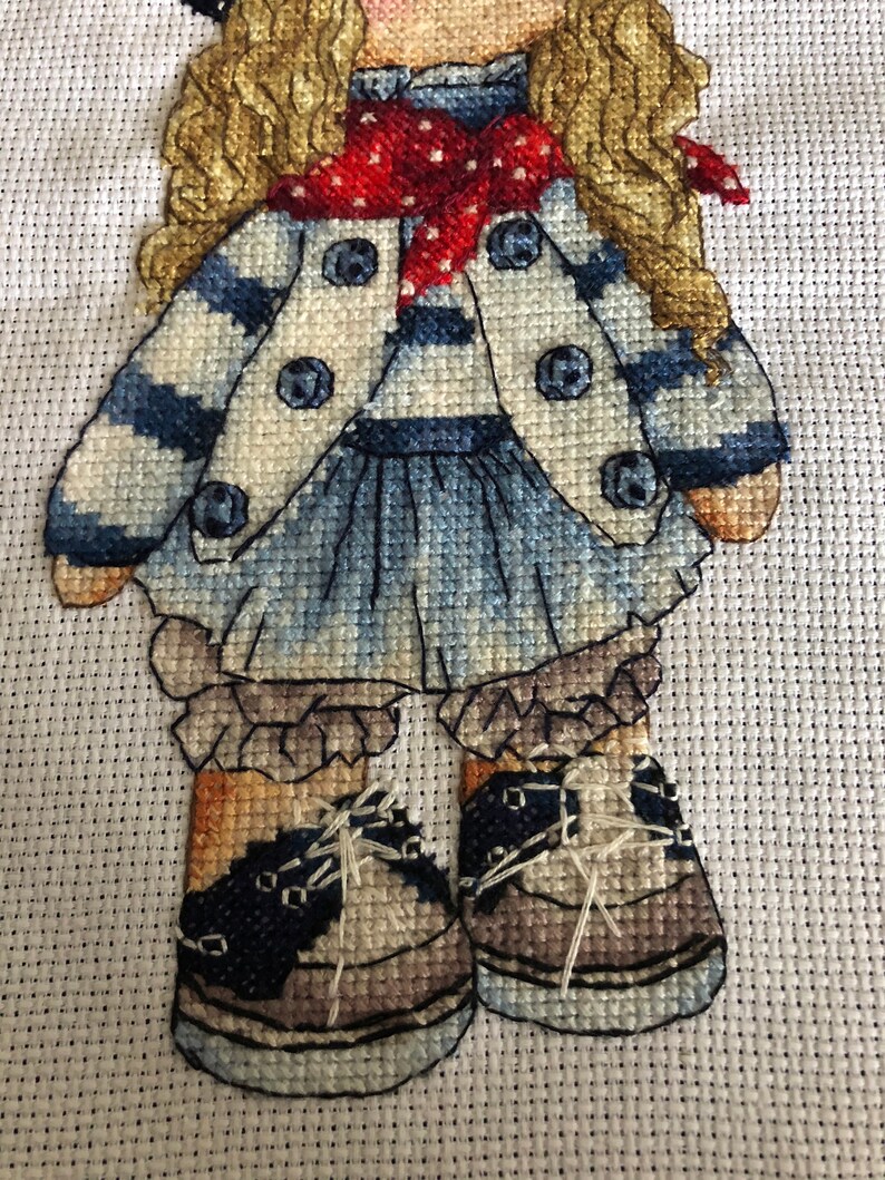 Sailor Girl Completed Cross Stitch - Etsy