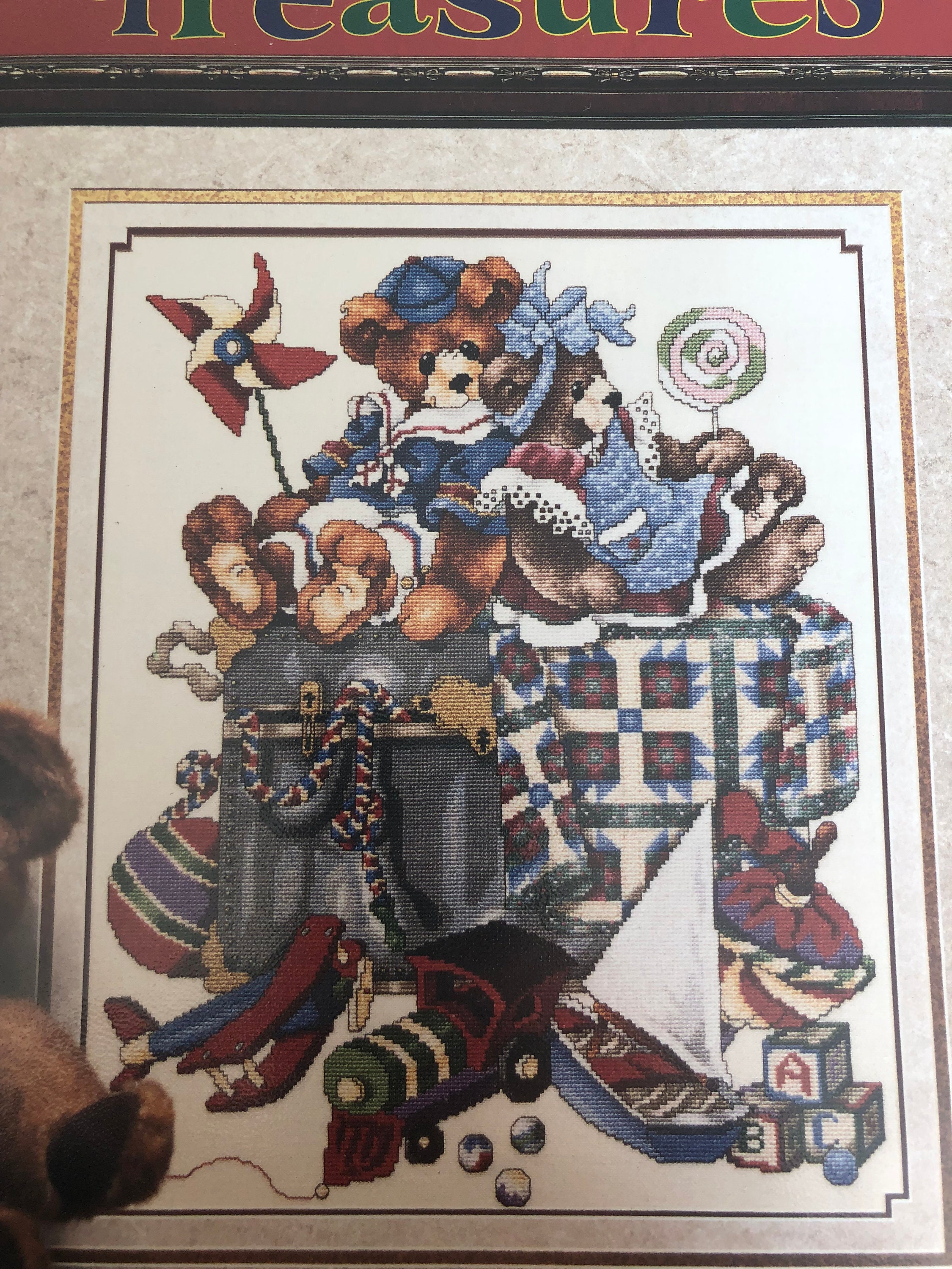 Teddies Trunk of Treasures Completed Cross Stitch - Etsy UK