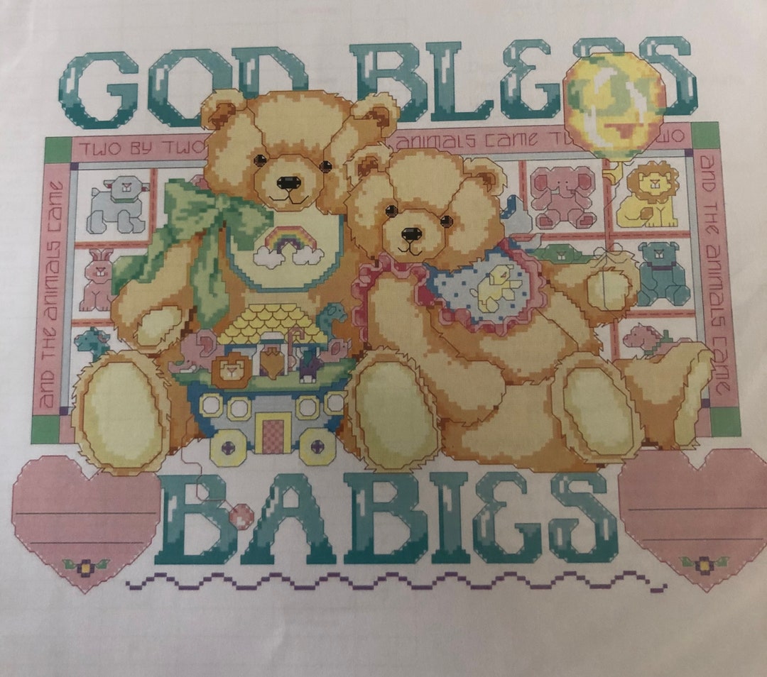 God Bless Babies Completed Cross Stitch - Etsy