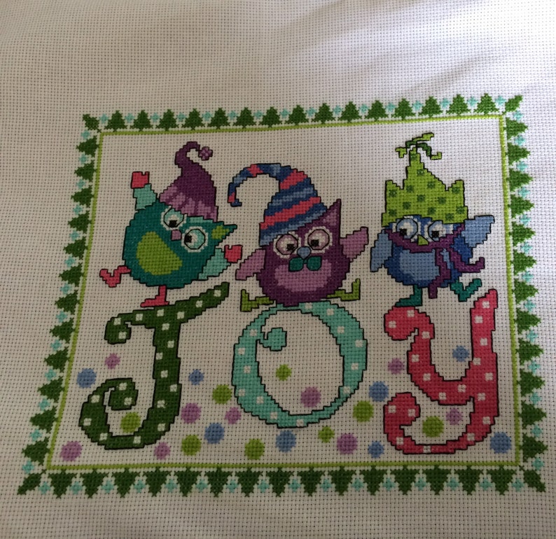 Christmas Joy Completed Cross Stitch - Etsy