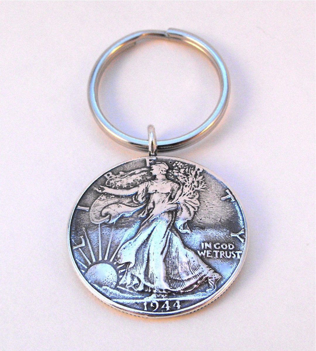 1944 Walking Liberty Silver Half Dollar Coin Key Ring - Etsy
