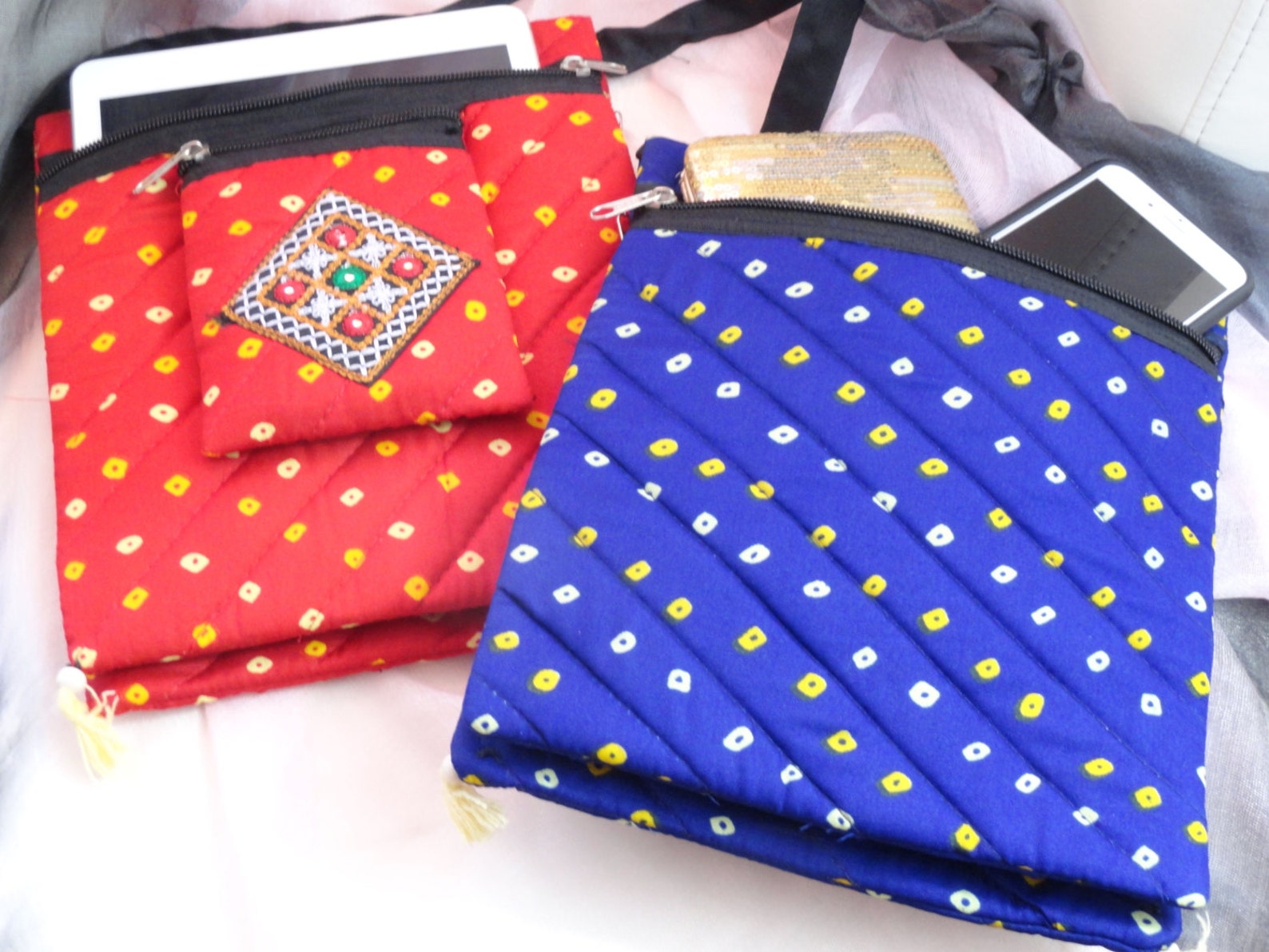 Blue Arty Indian iPad Handbag. Ethnic iPad Sling Bag. Handmade - Etsy