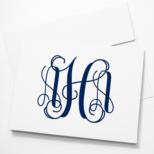 Monogrammed Note Cards - Etsy