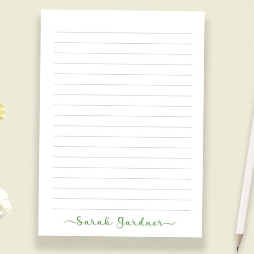 Personalized Notepad Elegant Script Notepad With Uppercase - Etsy