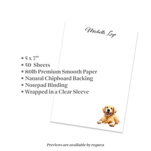 Personalized Dog Breed Notepad - Custom Stationery for Dog Lovers ...